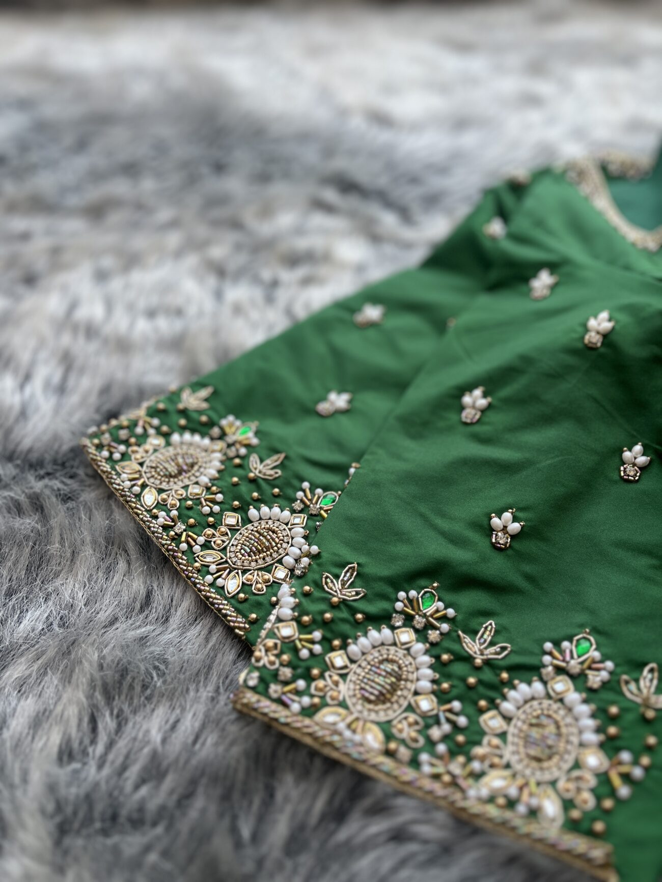 Fancy High Back Aari work Blouse Embroidery - Embroidery Wale